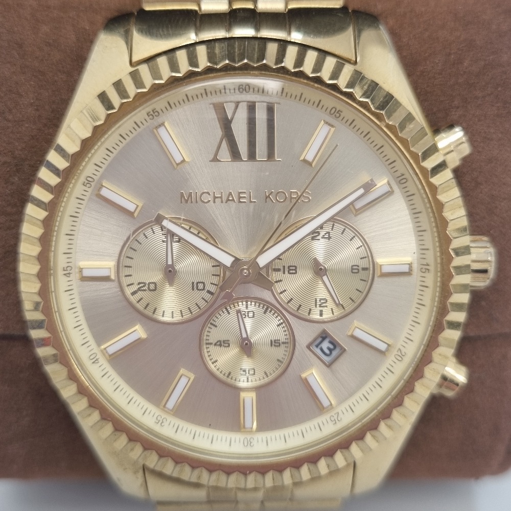 Pre-owned Michael kors Lexington Gold-Tone Watch **boxed** - Own4Less